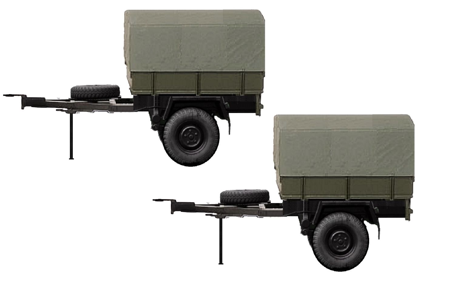 NPE NA 88321 - Anhänger HL 10 Hochpritsche-Plane, militärgrün, 2 Stück