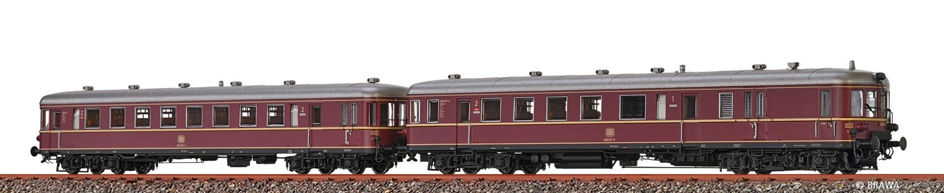 Brawa 44740 - Triebwagen BR 660 mit Beiwagen BR 945, DB, Ep.IV