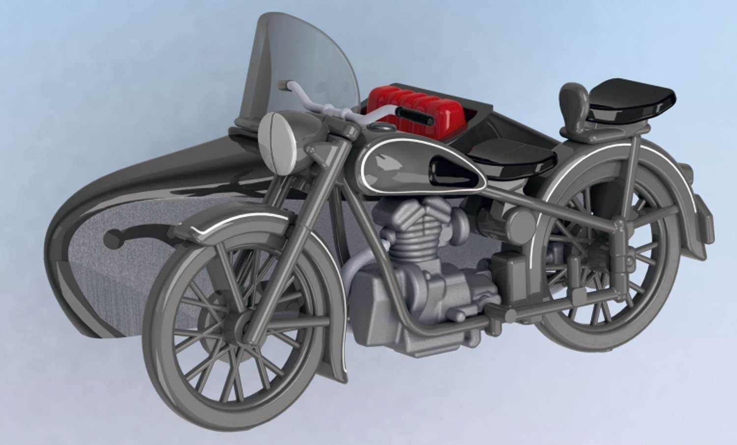 Kres 10425 - Komplettmodell AWO425T mit Seitenwagen