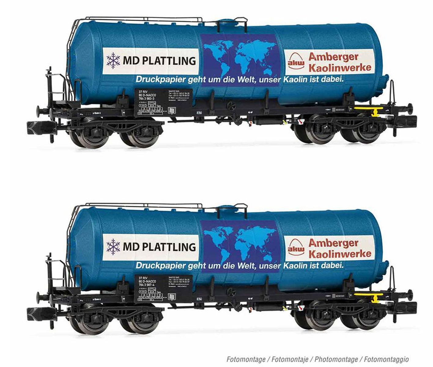 Arnold HN6542 - 2er Set Kesselwagen Zans, NACCO, Ep.V-VI 'Amberger Kaolinwerke'