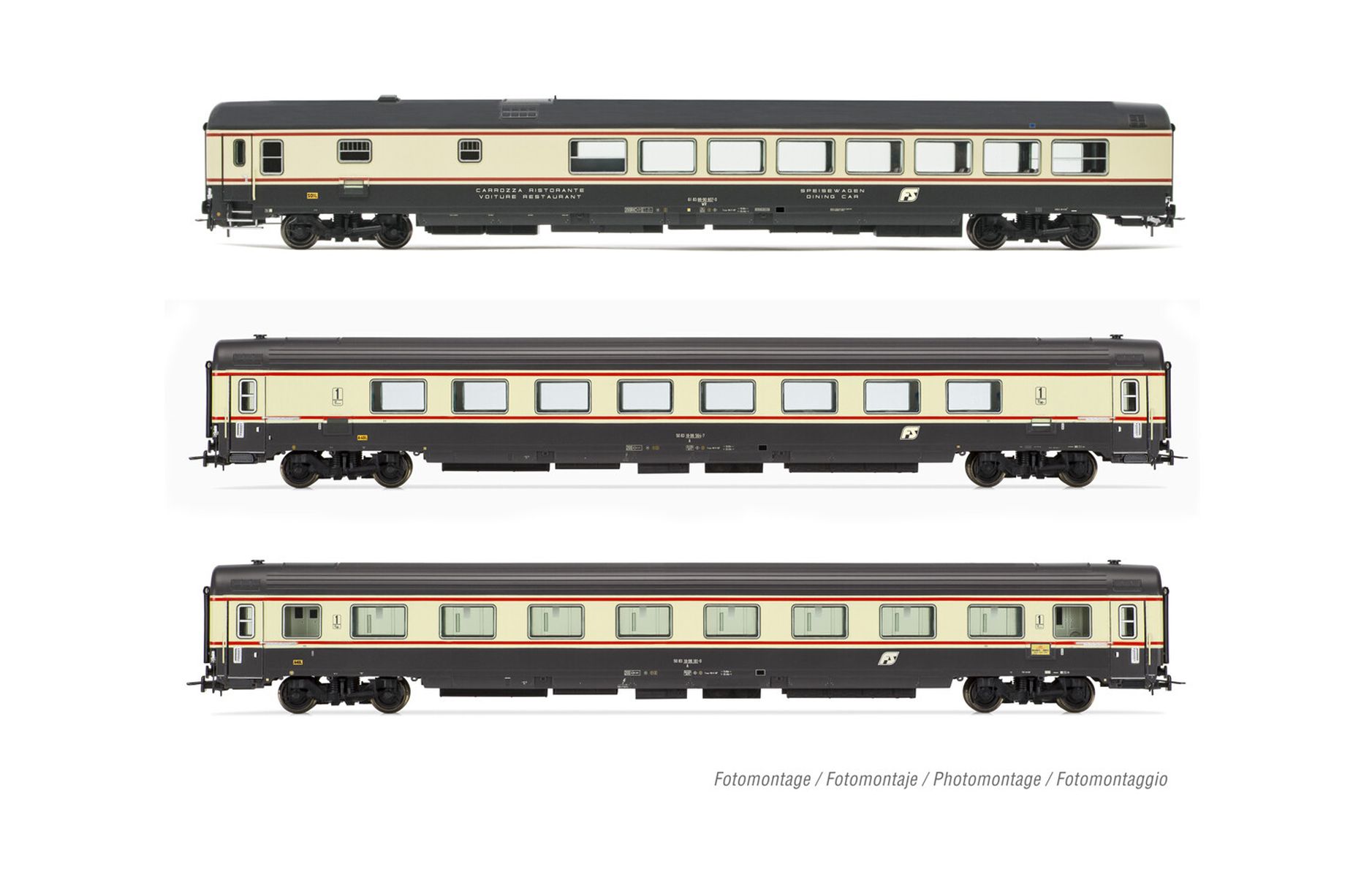 Rivarossi HR4358 - 3er Set Personenwagen 'Petruzzelli', FS, Ep.V