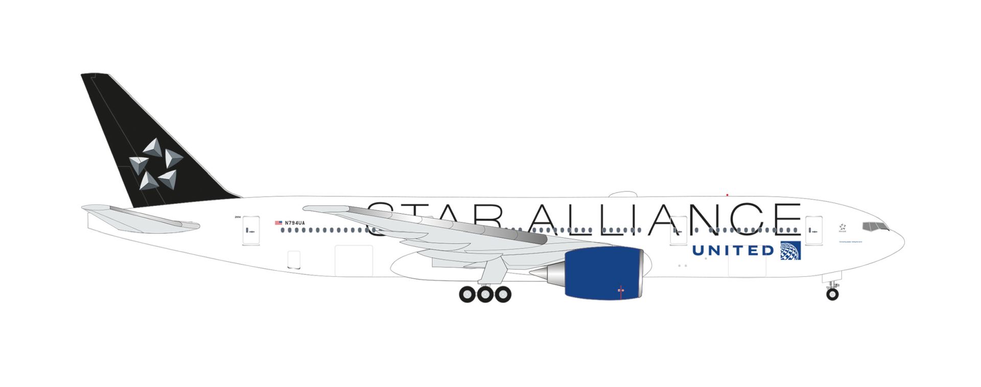 Herpa 538589 - United Airlines Boeing 777-200 "Star Alliance"