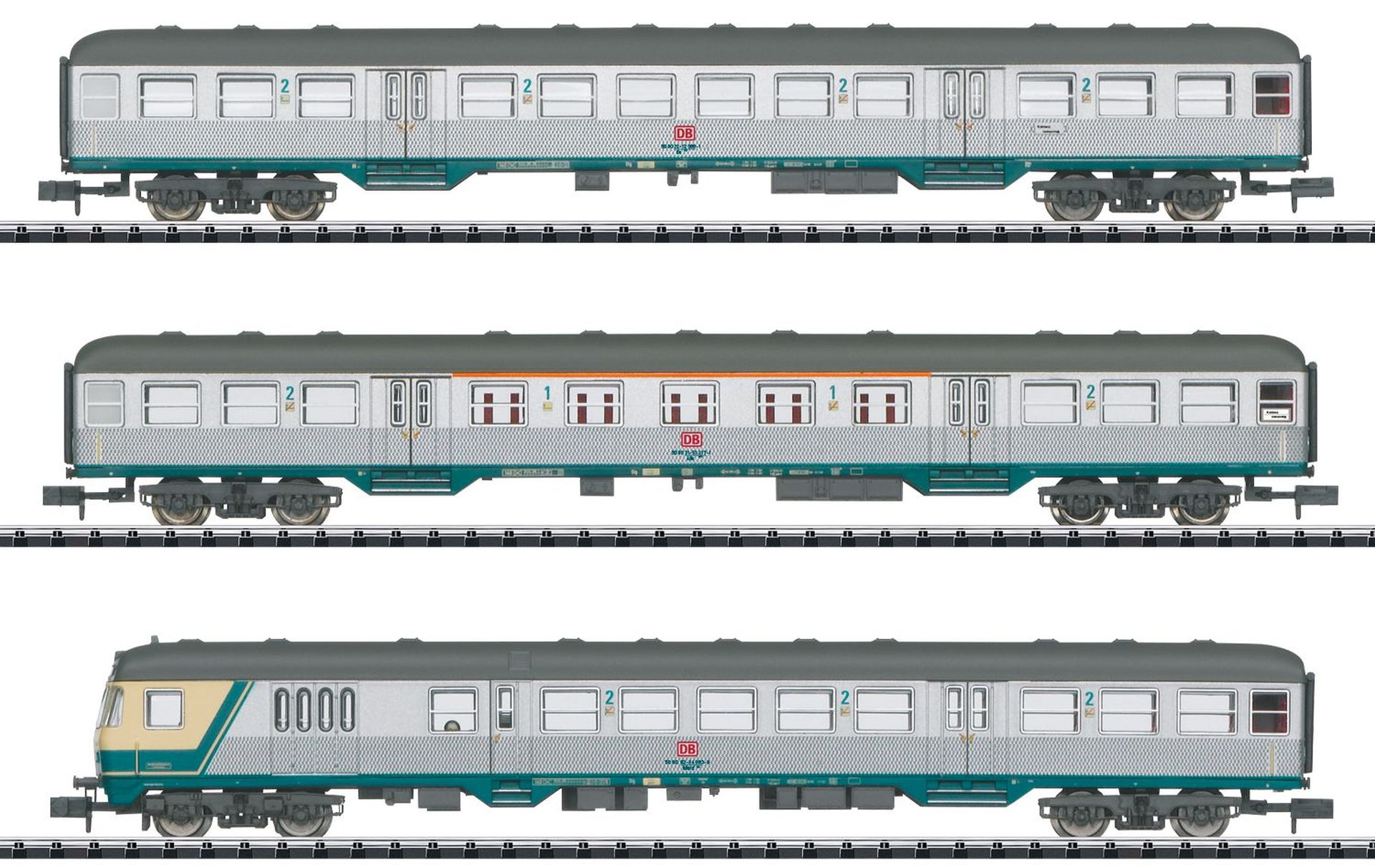 Trix 18263 - 3er Set Personenwagen 'Silberlinge', DBAG, Ep.V, DC-MFX-Digital
