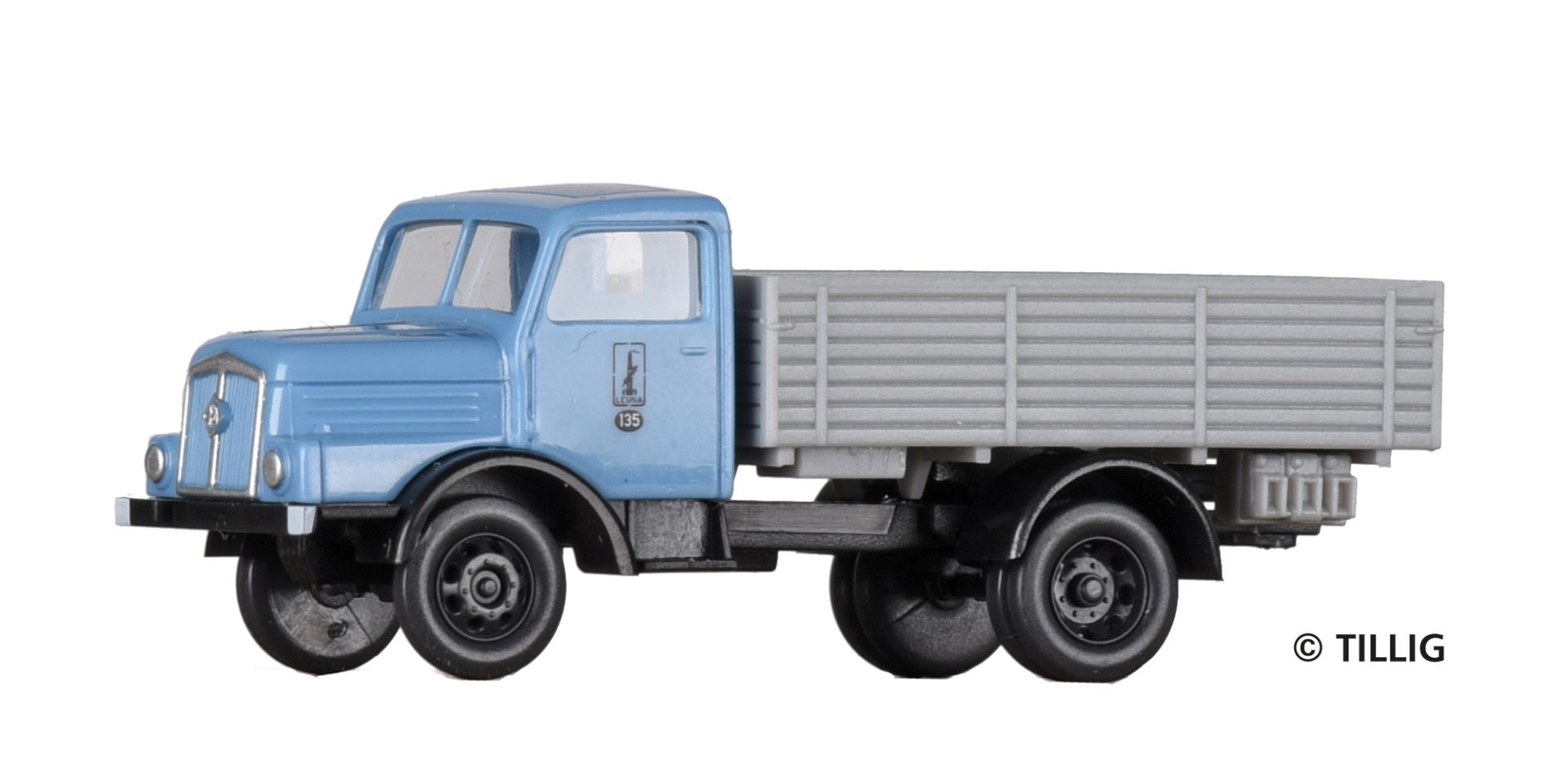 Tillig 19075 - LKW H3A Hochbordpritsche / Plane 'VEB Leuna-Werke', mit ...