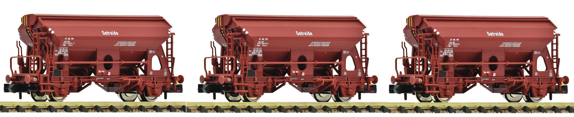 Fleischmann 6660071 - 3er Set Schwenkdachwagen Tdgs, DR, Ep.IV