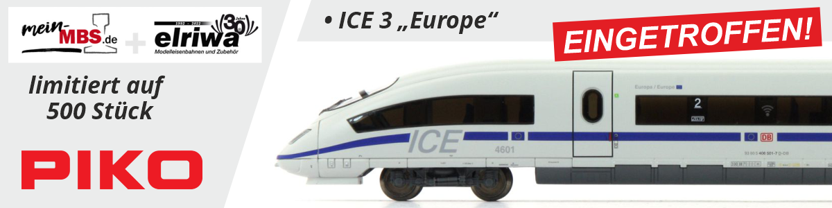 TT-Exklusivmodell eingetroffen! Piko Triebzug ICE 3 'Europa