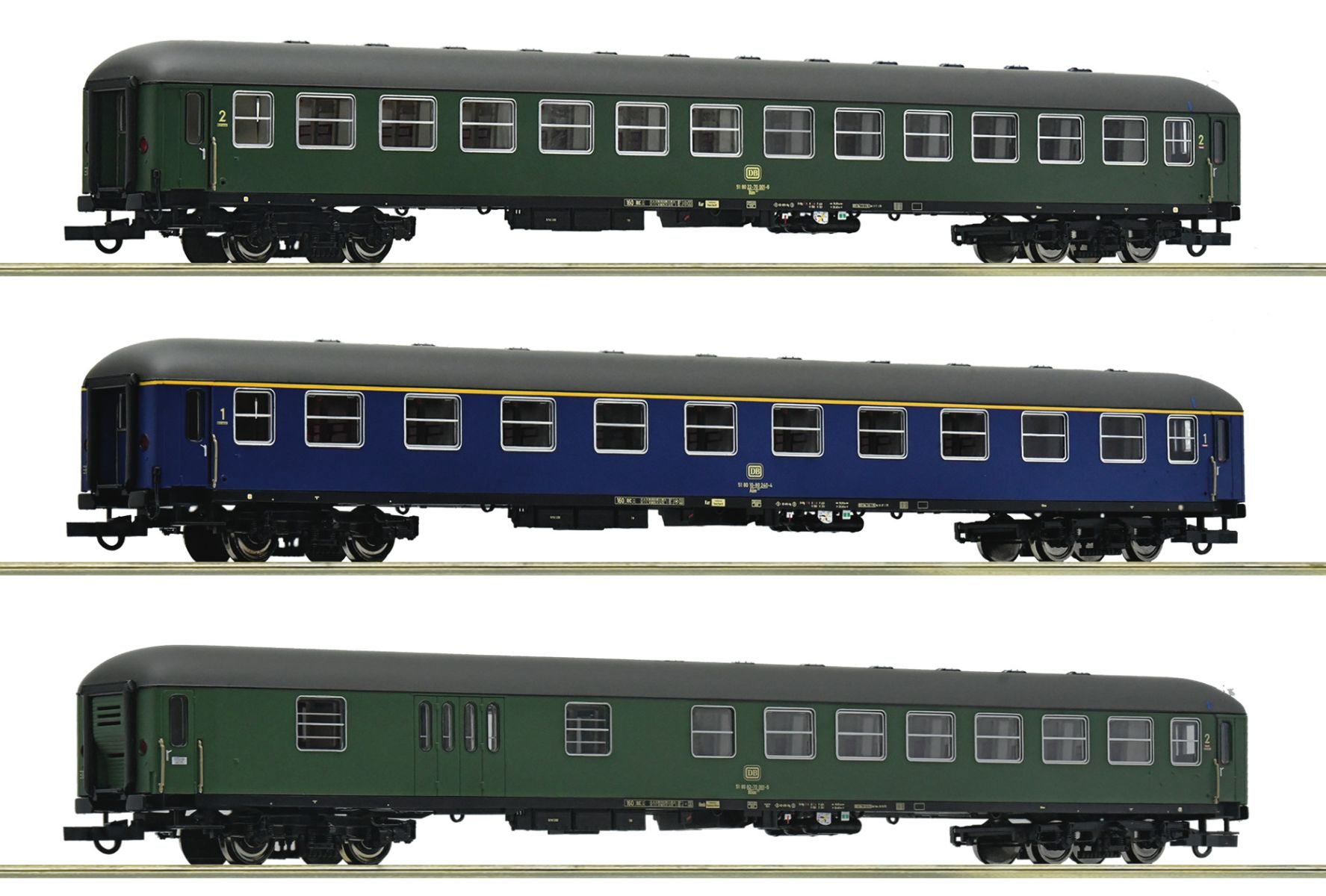 Roco 6200051 - 3er Set Personenwagen D 377 'Hispania-Express', DB, Ep ...