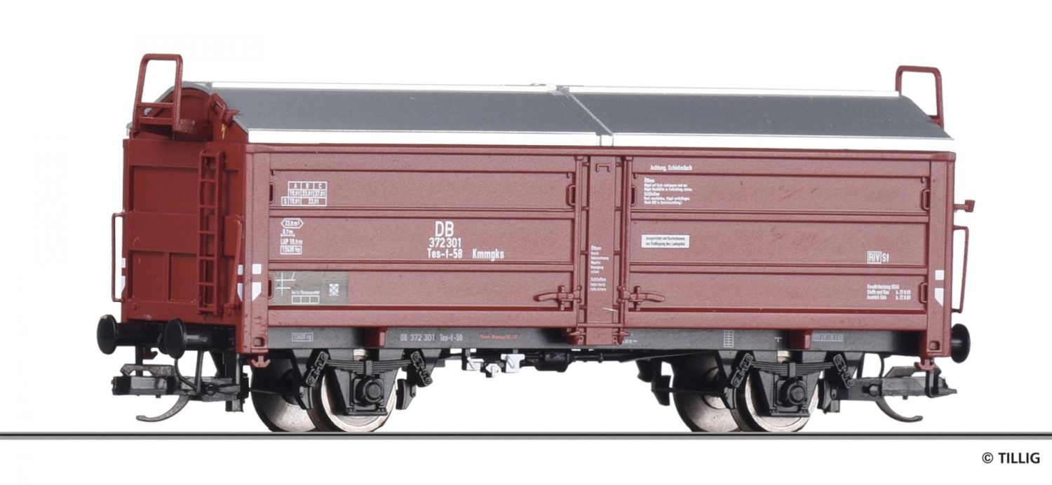 Tillig 17653 - Schiebedach- Schiebewandwagen Tes-t 58, DB, Ep.III