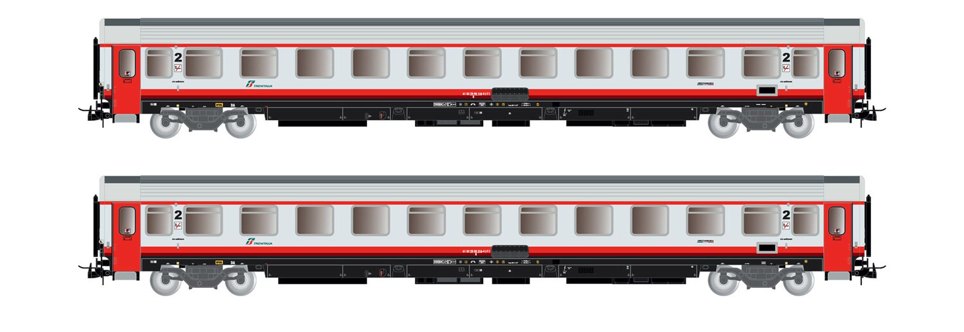 Rivarossi HR4355 - 2er Set Personenwagen UIC-Z1 'Progetto 901', FS, Ep.VI
