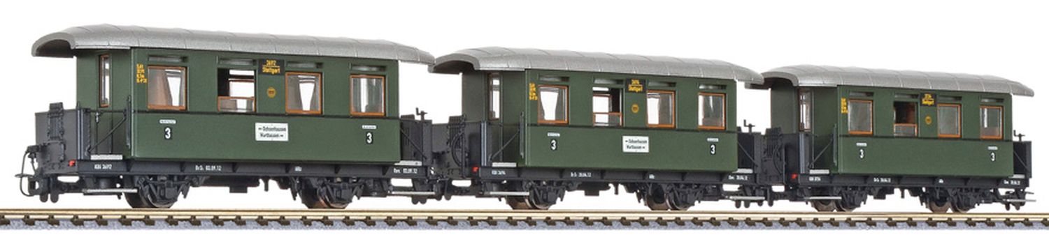 Liliput 340500 - 3er Set Personenwagen, Öchslebahn, Ep.III-IV