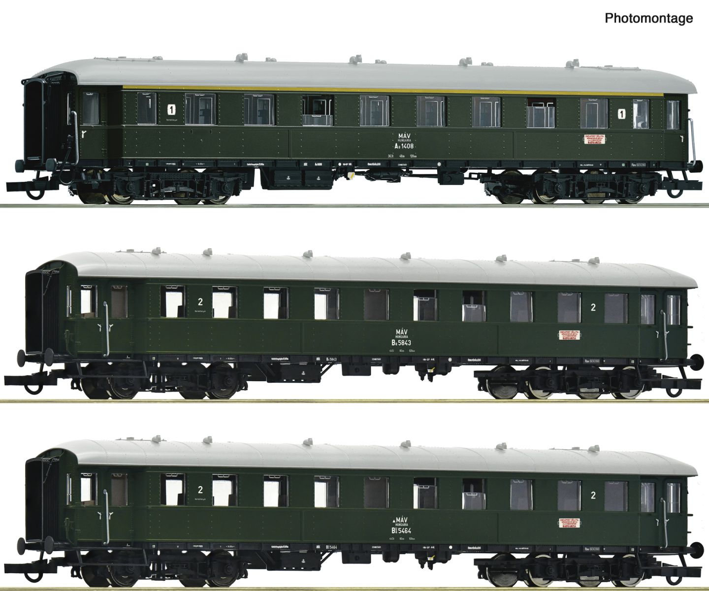 Roco 6200132 - 3er Set Personenwagen, MAV, Ep.III-IV