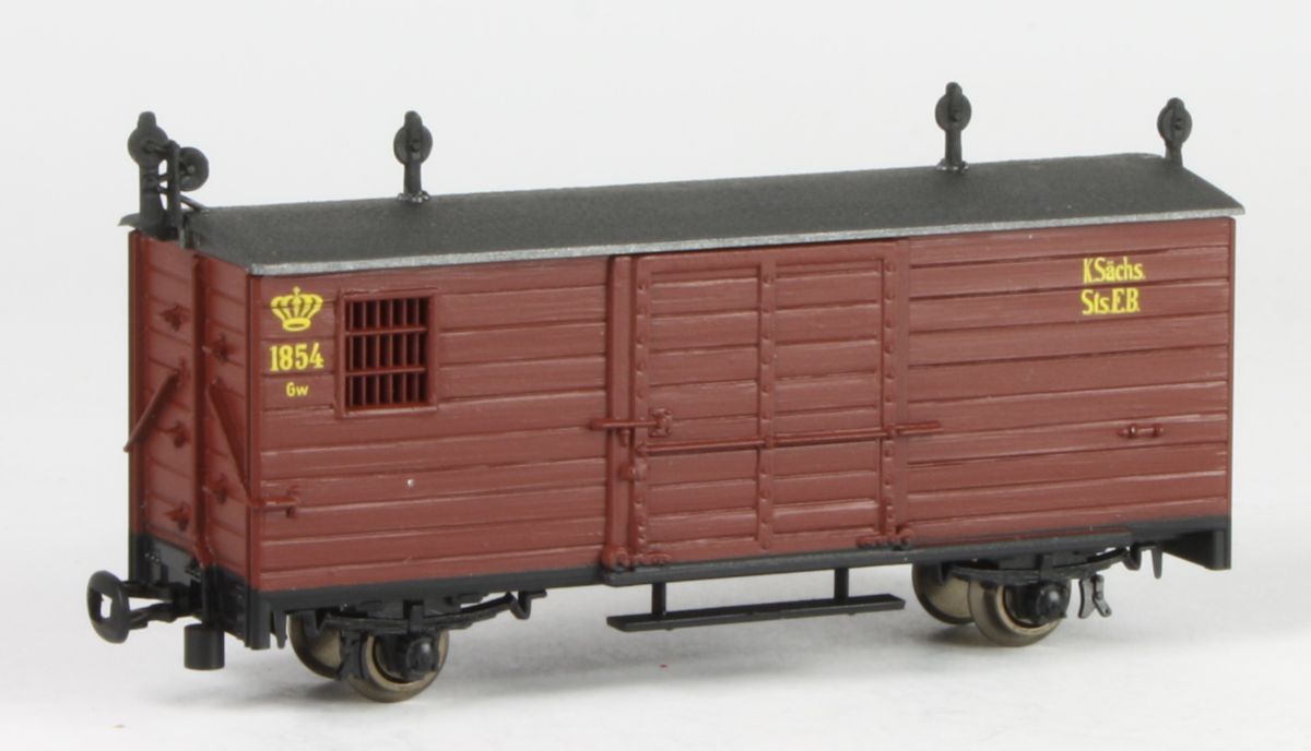 Technomodell 54203 - Gedeckter Güterwg., KSäStEB, Ep.I, braun