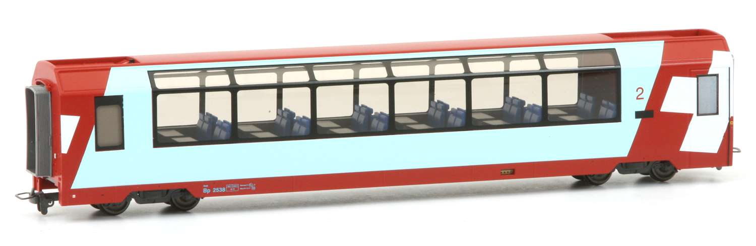 Bemo 3289128 - Panoramawagen Bp 2538, RhB, Ep.VI 'Glacier-Express'