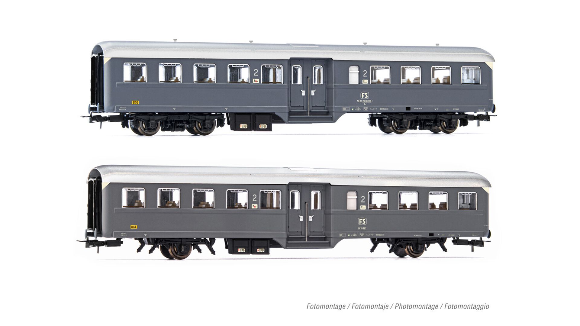 Rivarossi HR4370 - 2er Set Personenwagen 'Corbellini', FS, Ep.IV
