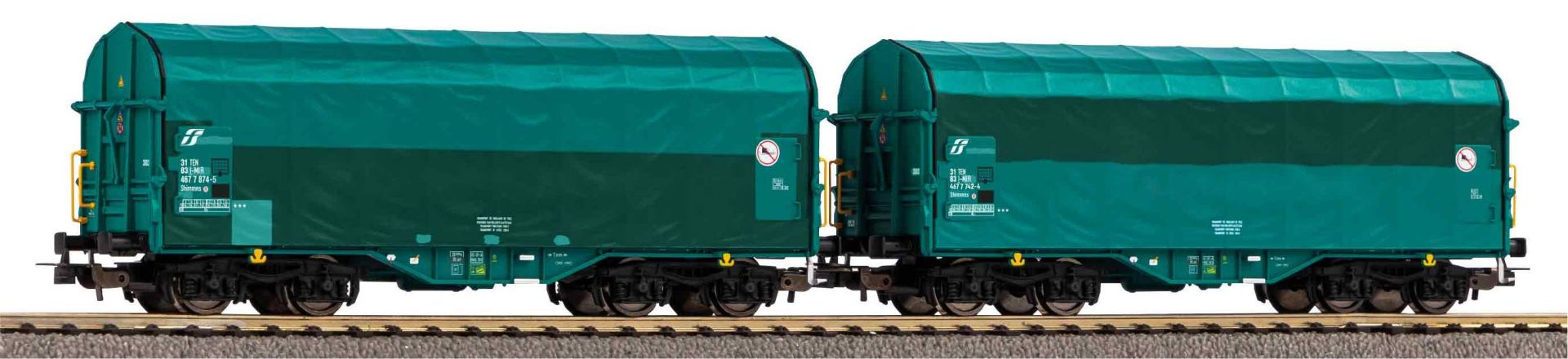Piko 58288 - 2er Set Schiebeplanenwagen, FS, Ep.VI