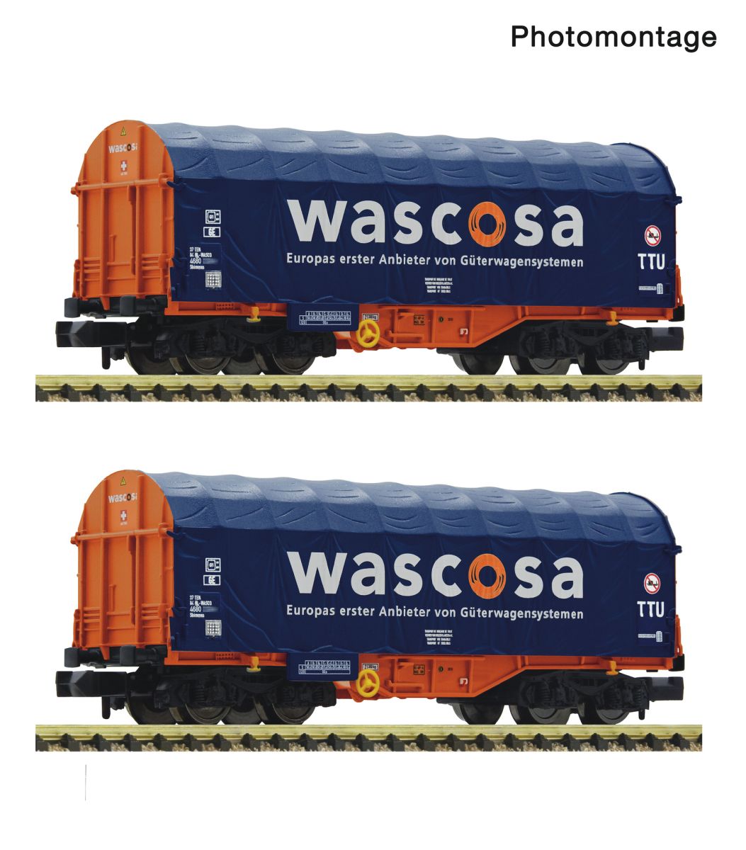 Fleischmann 6660105 - 2er Set Schiebeplanenwagen Shimmns, Wascosa, Ep.VI