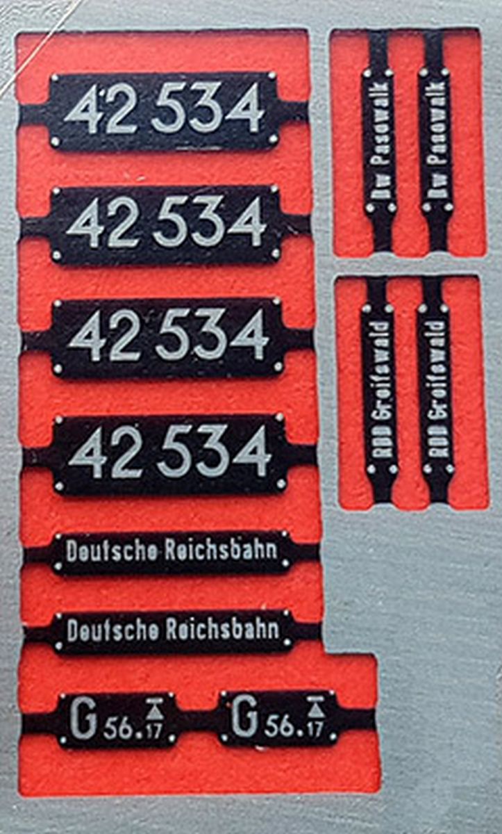 MMC 909908 - Ätzschildersatz 42 534, DR, Epoche III, 1 Platine komplett